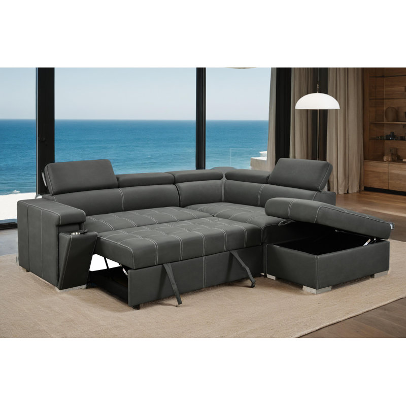 Microfiber couch with pull out bed store